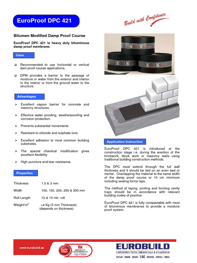 421 EuroProof DPC | PDF | Building Engineering | Materials
