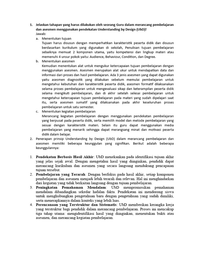 Panduan UbD untuk Guru | PDF