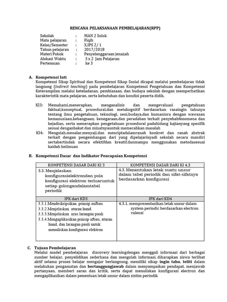 RPP Konfigurasi Elektron Untuk Supervisi Kelas | PDF | Karier & Perkembangan | Seni