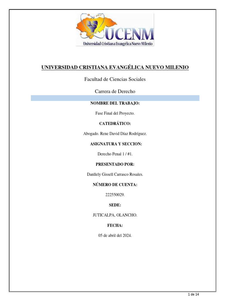 Proyecto de Asignatura Fase #5 | PDF | Intención (Derecho Penal) | Homicidio