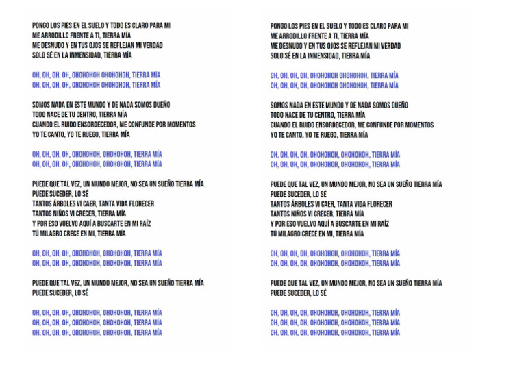 Cancion Tierra Mia | PDF