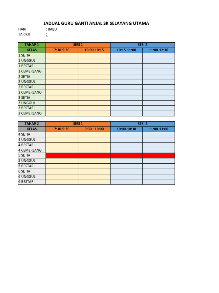 Jadual Anjal Relief | PDF