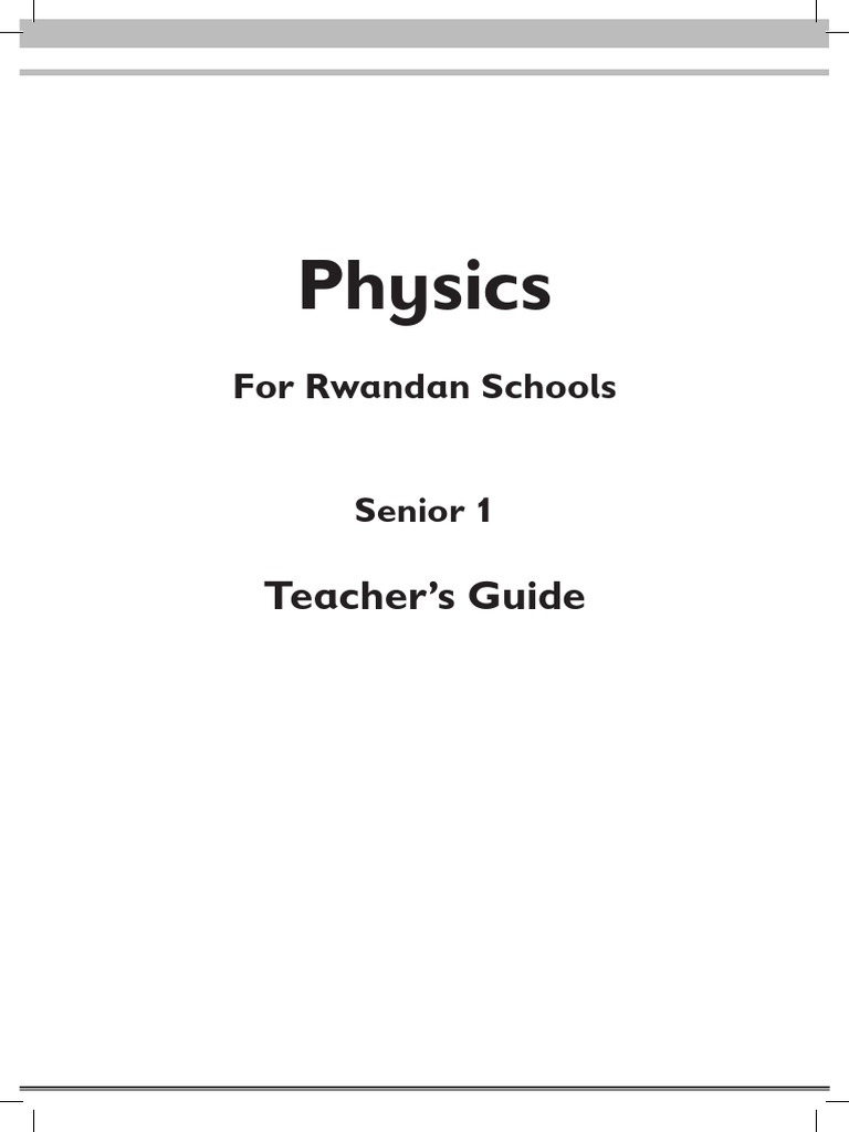 Senior 1 Physics Teacher's Guide Rwanda | PDF | Learning | Financial ...