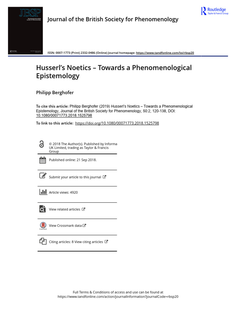 Noetics | PDF | Phenomenology (Philosophy) | Epistemology