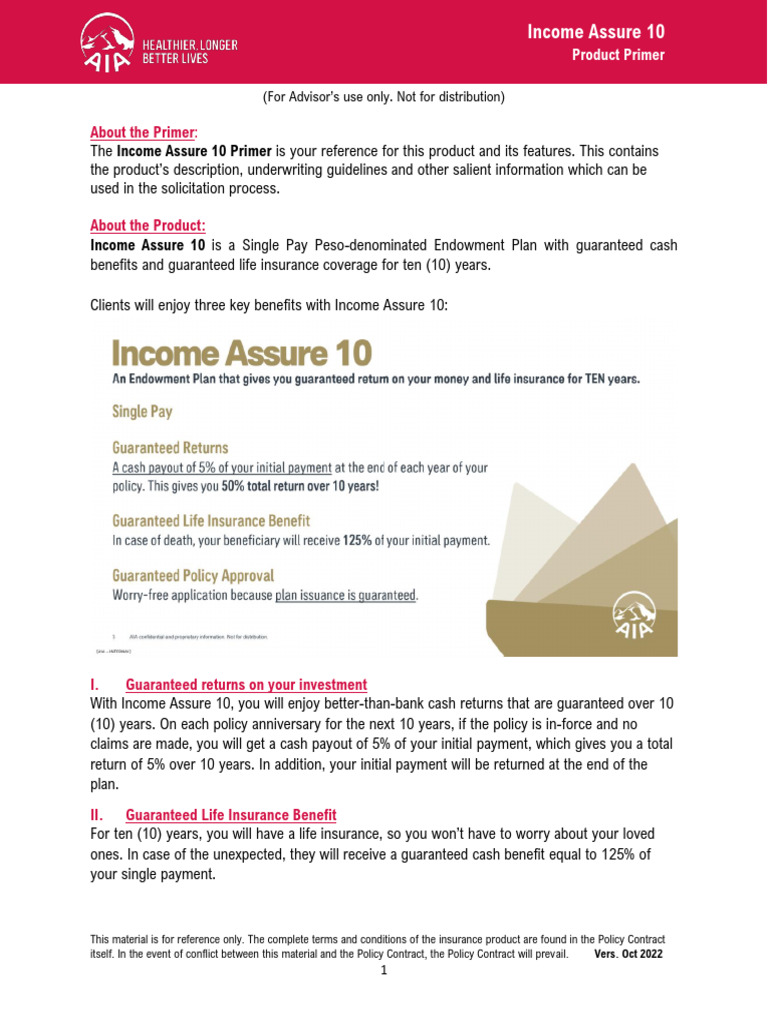 Incom Assure Primer | PDF | Insurance | Life Insurance