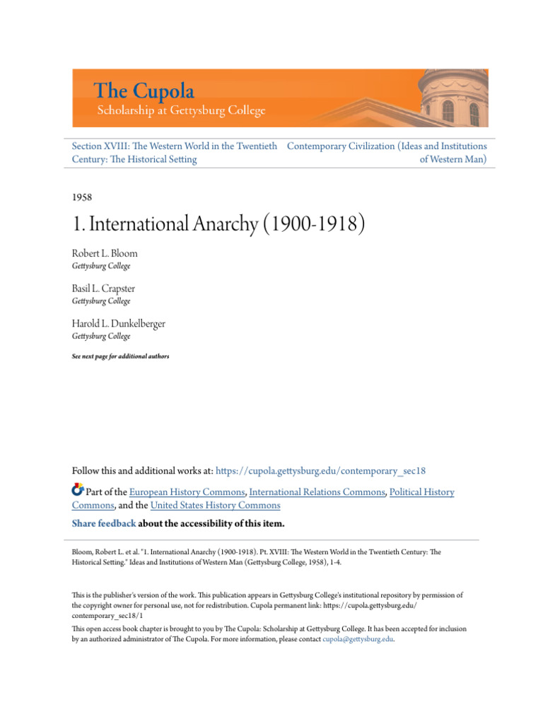 International Anarchy (1900-1918) | PDF | Liberal Arts Education