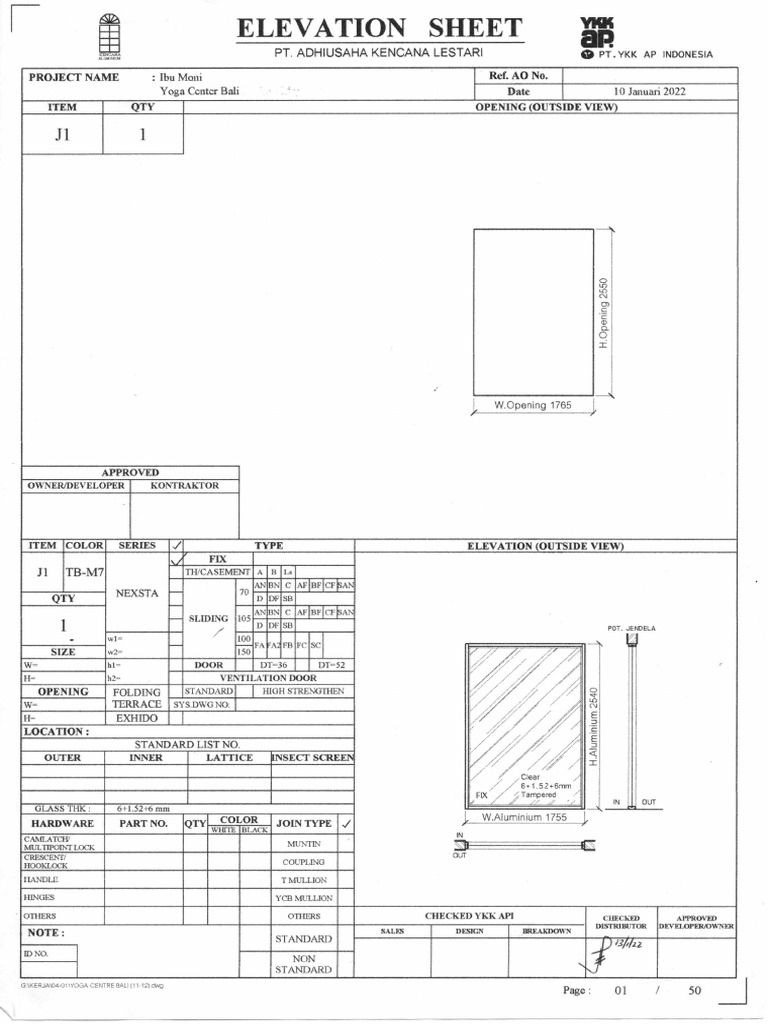 Elevation Sheet Bu Moni - Yoga Center Bali | PDF