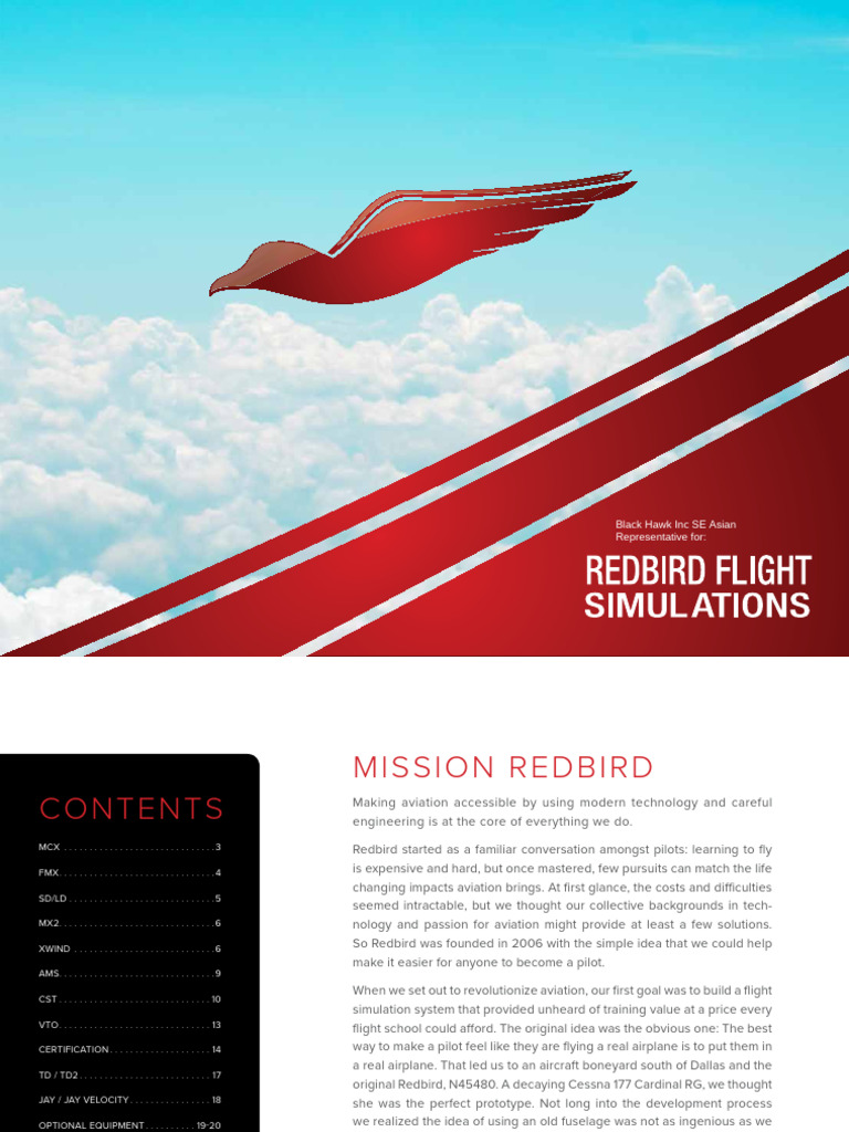 Redbird Broschure | PDF | Visual Flight Rules | Simulation
