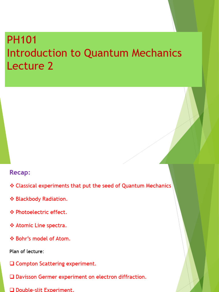 Lecture2 QM | PDF | Photon | Electron