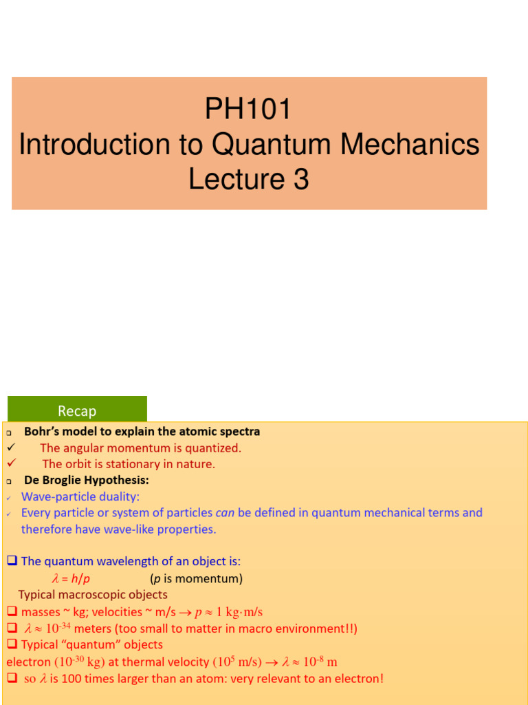 Lecture3 QM | PDF | Uncertainty Principle | Waves