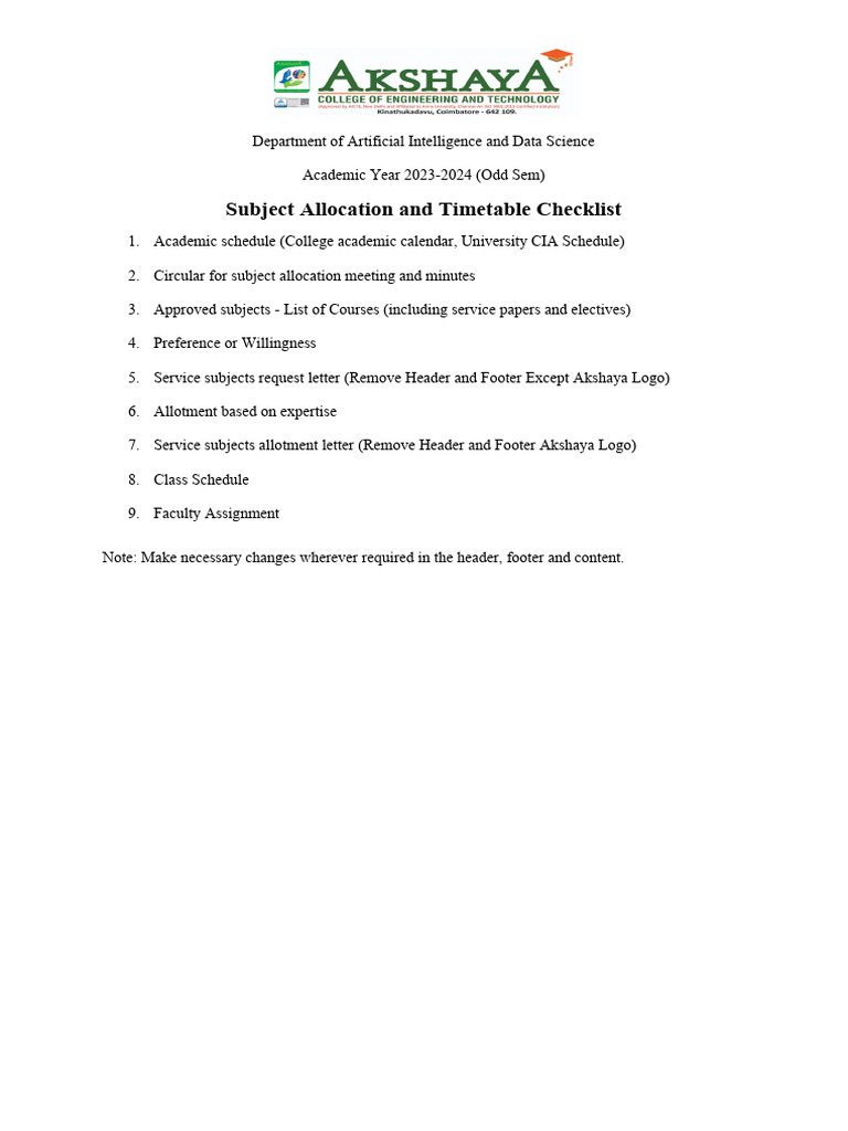 Subject Allocation and Timetable - Even | PDF | Artificial Intelligence ...