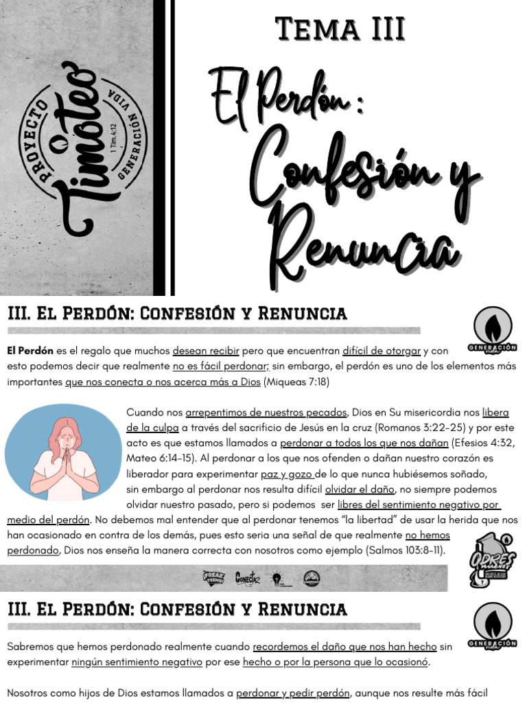 Tema 3 - Proyecto Timoteo GV | PDF | Perdón | Pecado