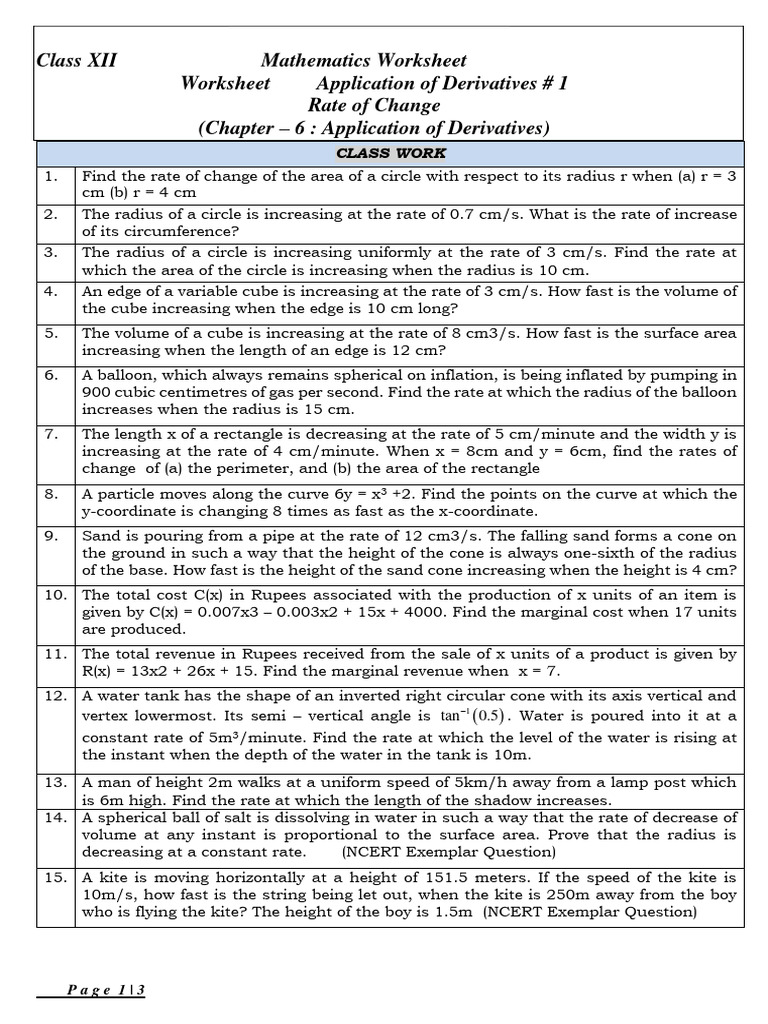 Applications of Differentiation 1 | PDF | Area | Sphere