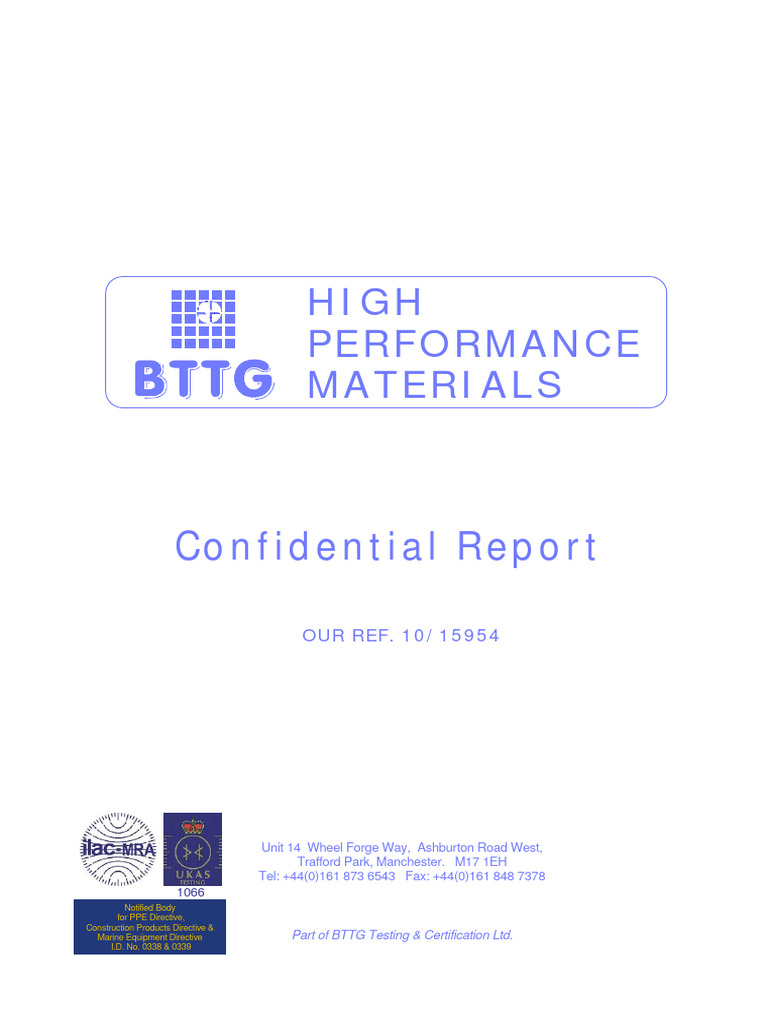 BTTG Test Report: Techglass AIC 50/50 | PDF | Materials Science | Materials