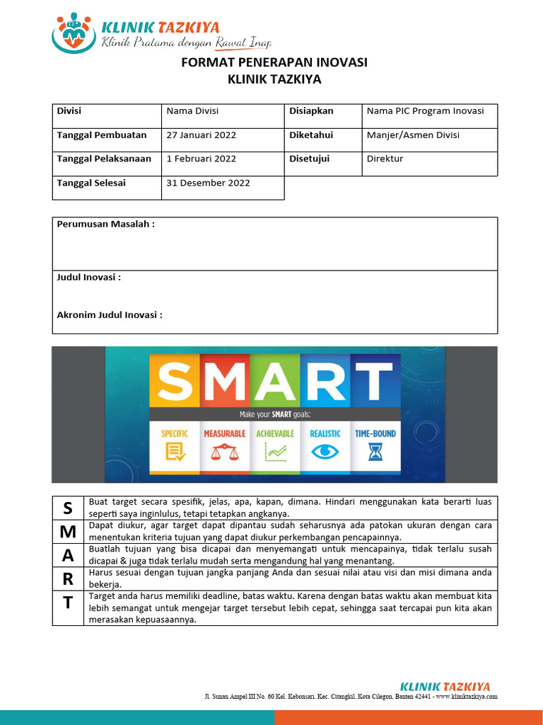 LATIHAN Inovasi Klinik Tazkiya | PDF