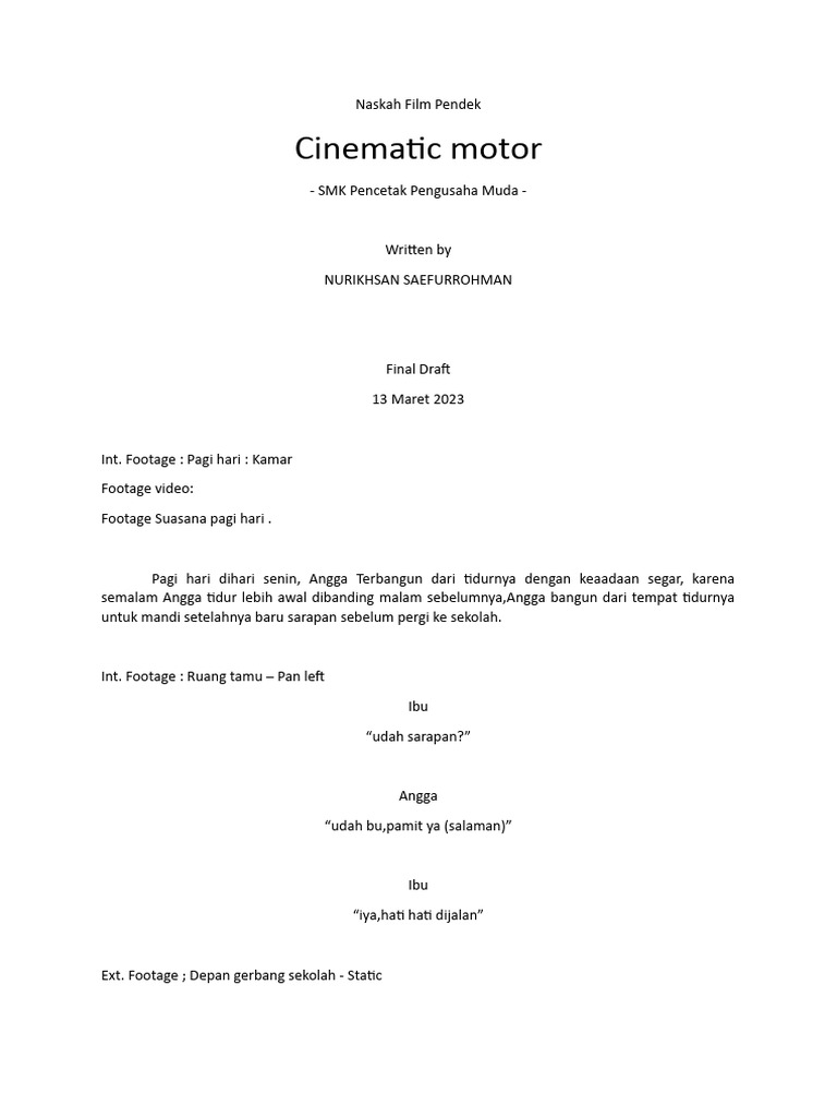 Dialog Naskah Film | PDF