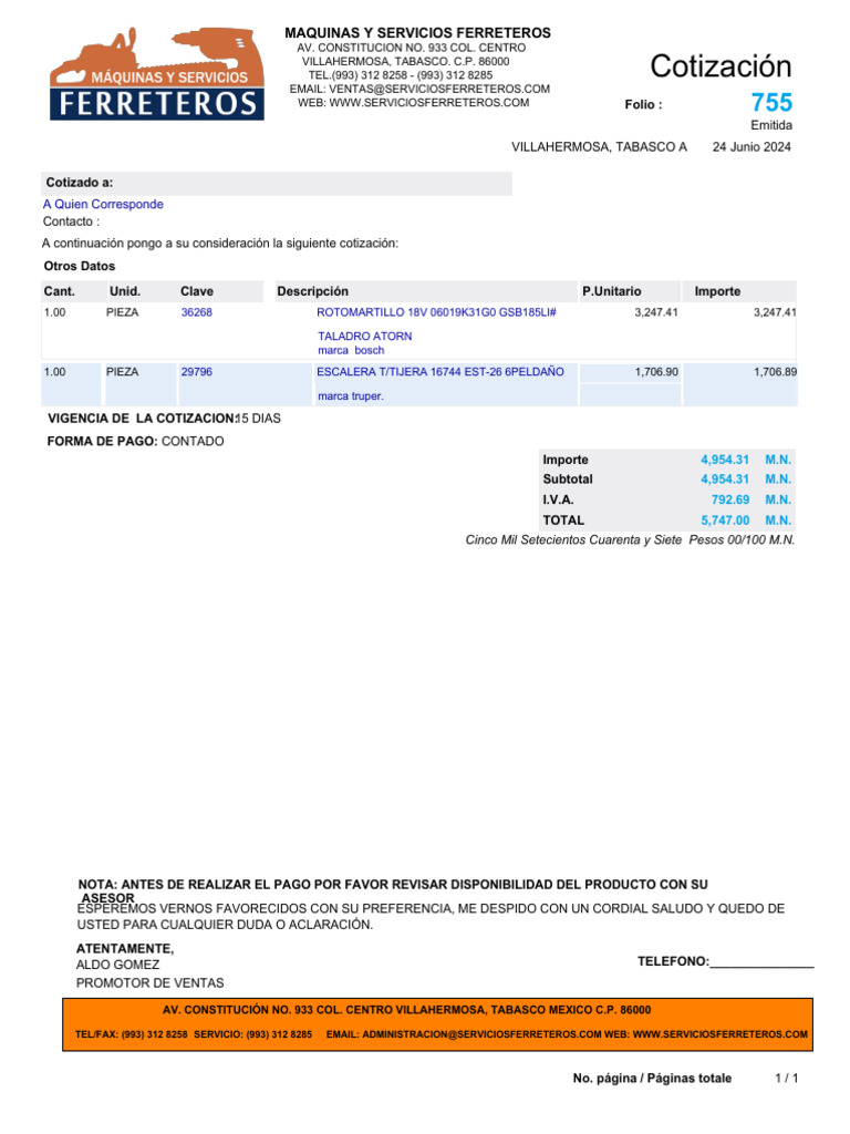 Cotizav 20240624 019p7d | PDF