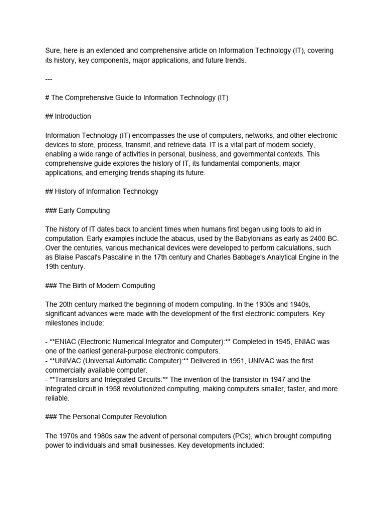 IT in gereal | PDF | Computer Network | Personal Computers