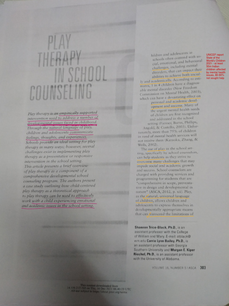 Play Therapy | PDF | Childhood | Youth