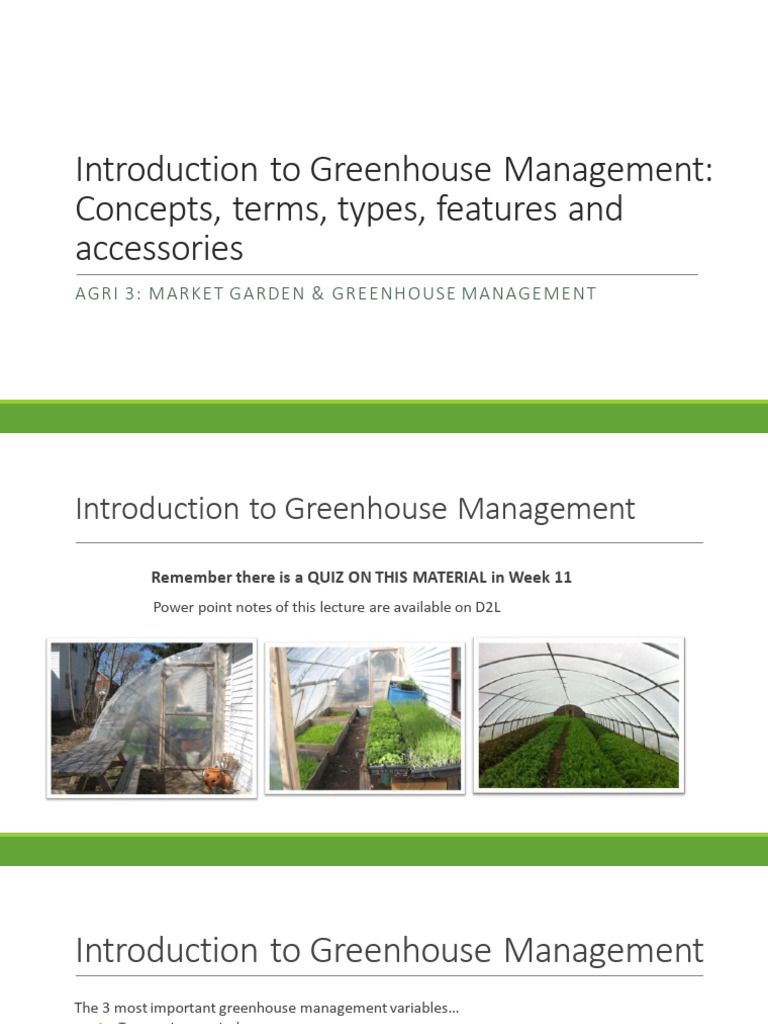 Greenhouse Management Essentials Guide | PDF | Greenhouse | Stove