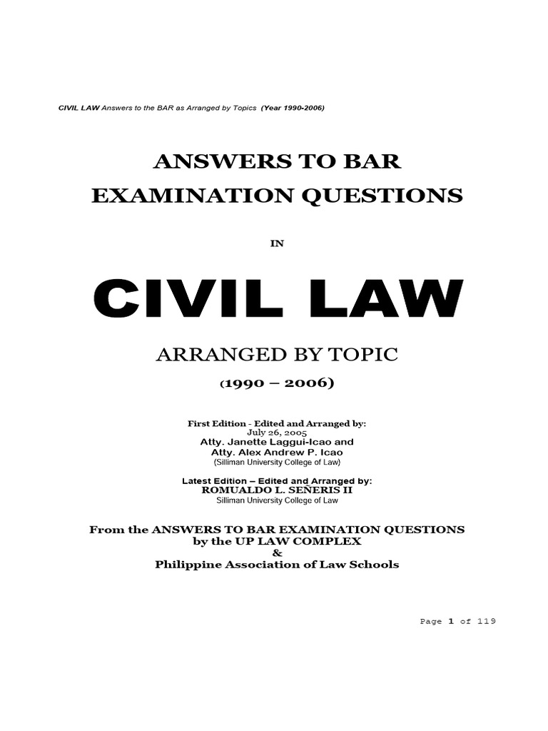 Civil Law Bar Q and A 1990 To 2006 C | PDF | Business