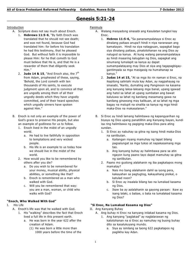 Genesis 521f October 2012 Agprf Tagalog English | PDF