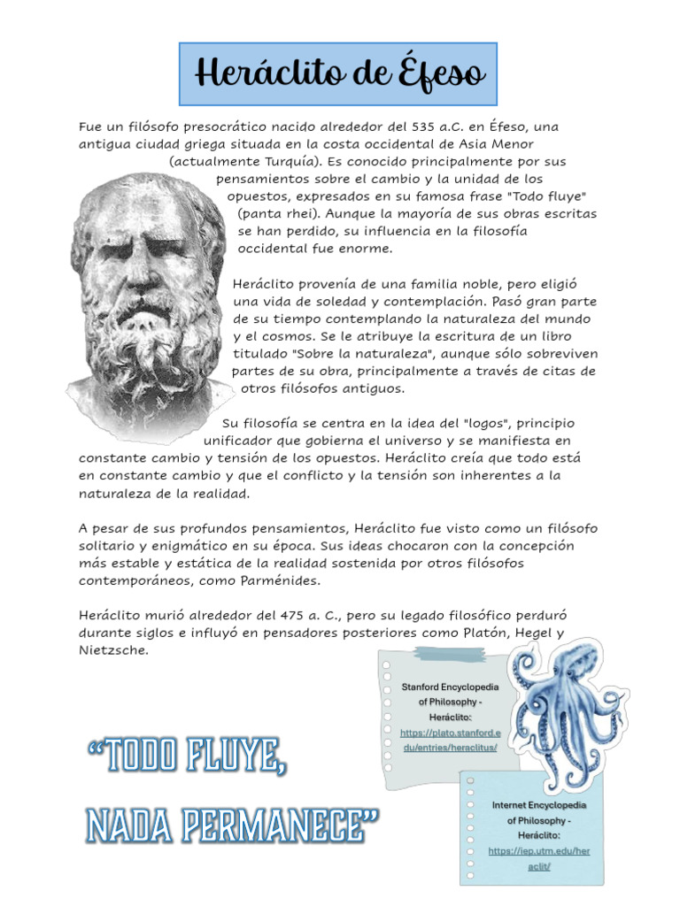 Heráclito De éfeso Pdf Filosofía Griega Antigua