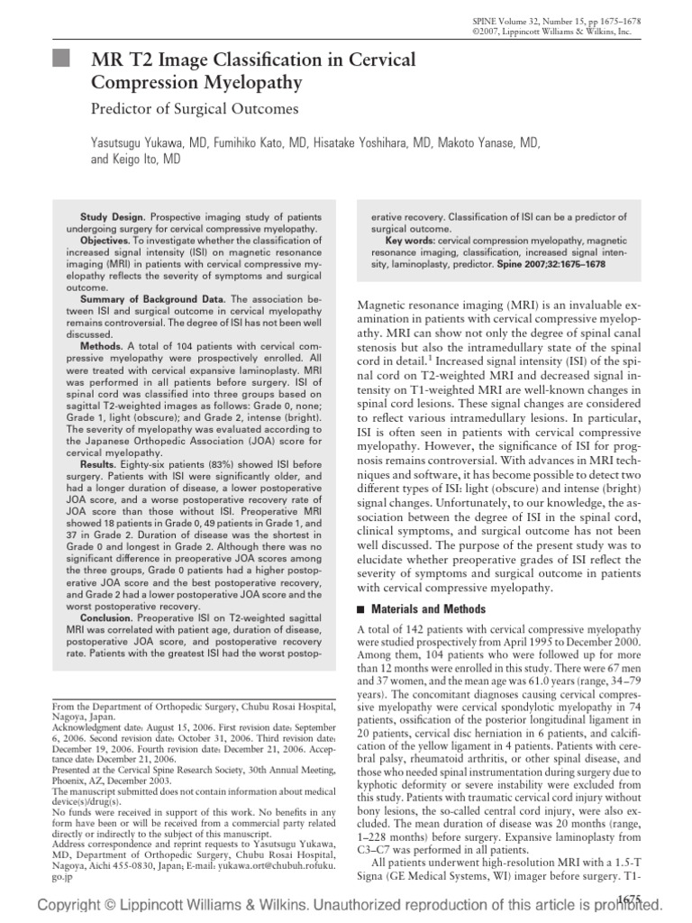 MR T2 Image Classi Cation in Cervical | PDF | Magnetic Resonance ...