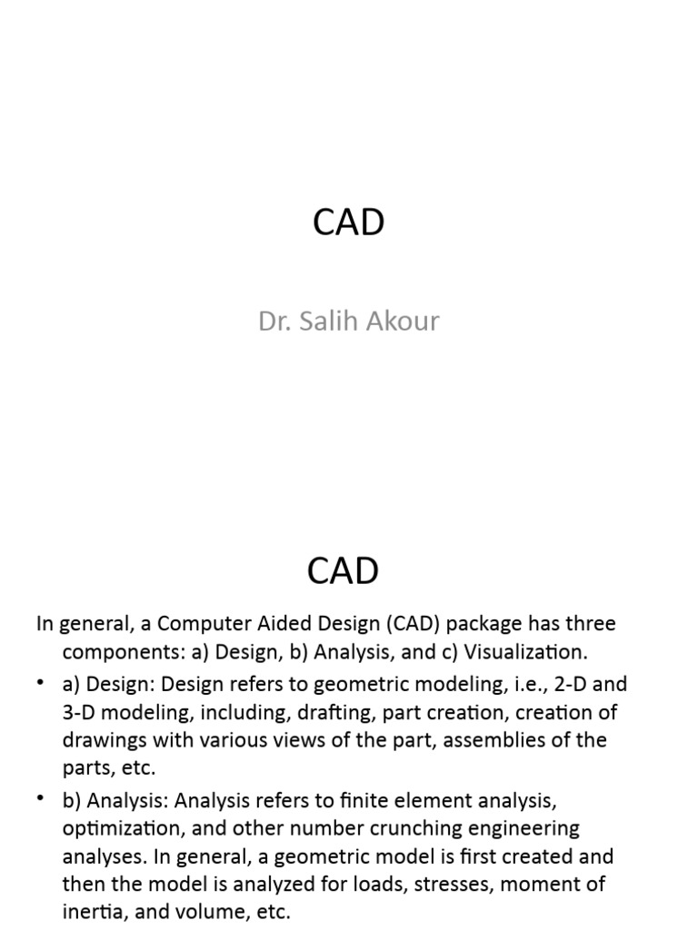 CAD-Lecture 1 | PDF | Computer Aided Design | Personal Computers