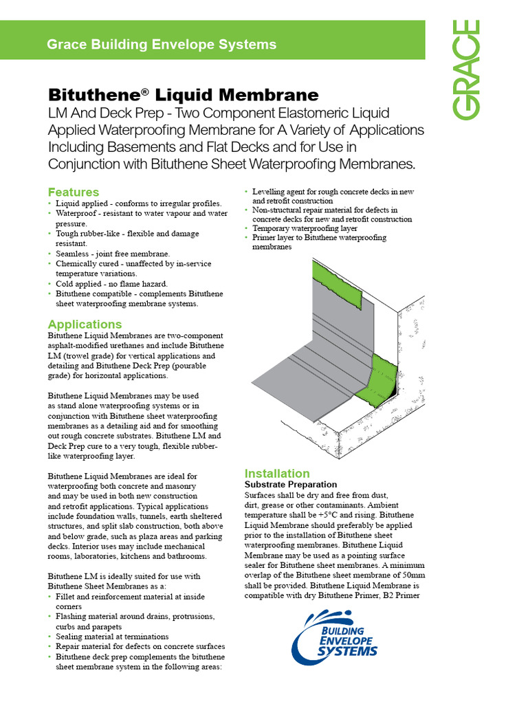 PDS - Bituthene Liquid Membrane | PDF | Concrete | Liquids