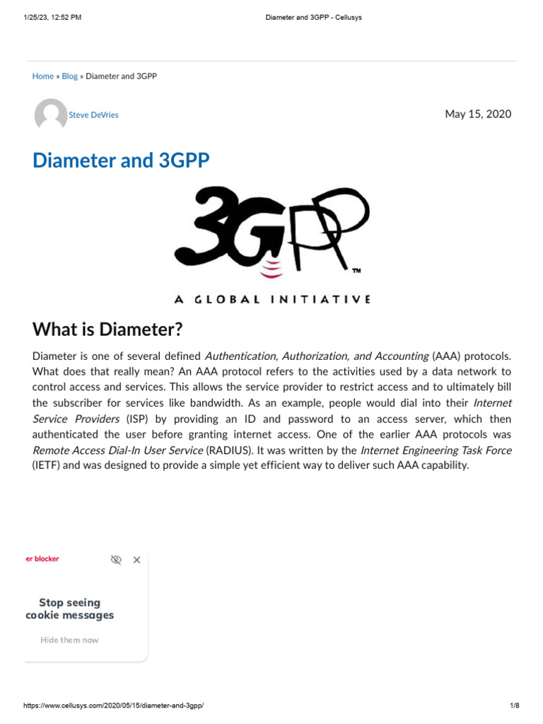 Diameter Protocol in 3GPP Networks | PDF | Radius | Ip Multimedia Subsystem
