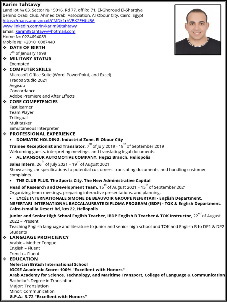 Karim Tahtawy - CV | PDF
