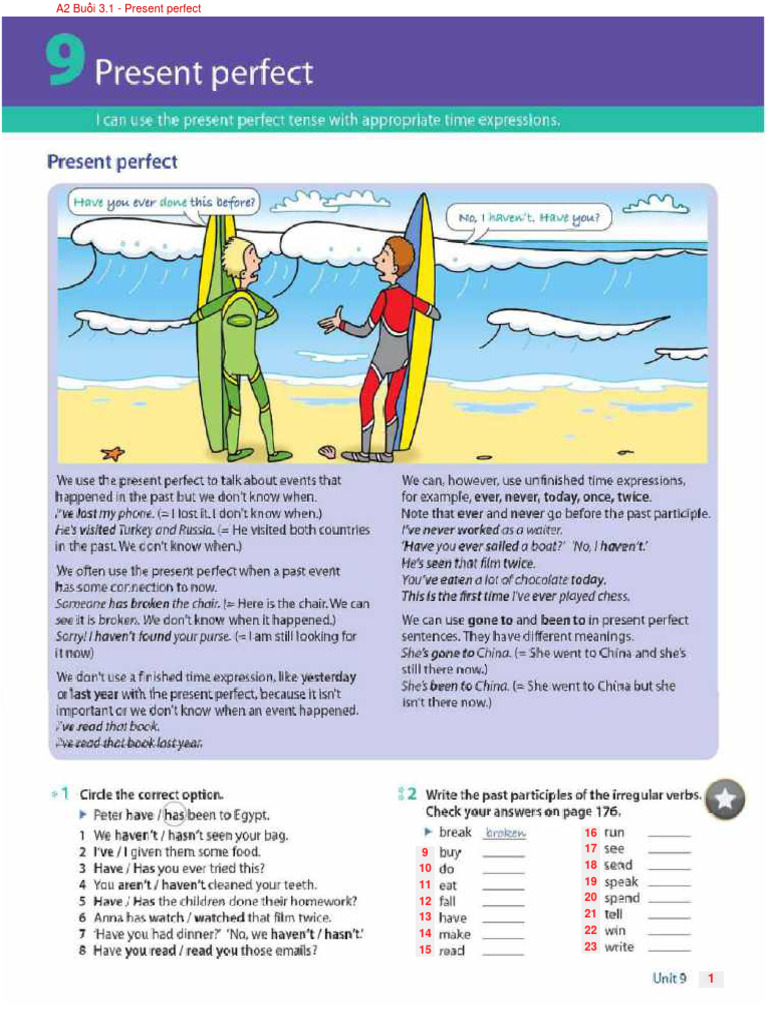 Présent Perfect en A2 | PDF