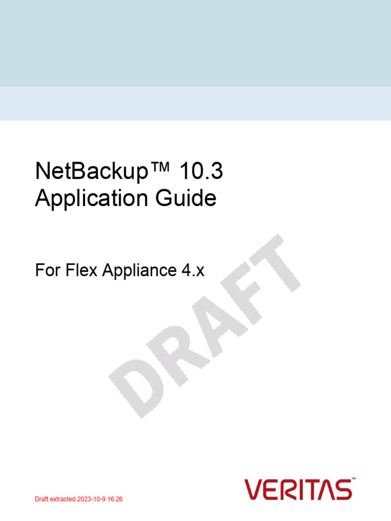 NetBackup 10.3 Application Guide For Flex Appliance 4.x | PDF | Public ...