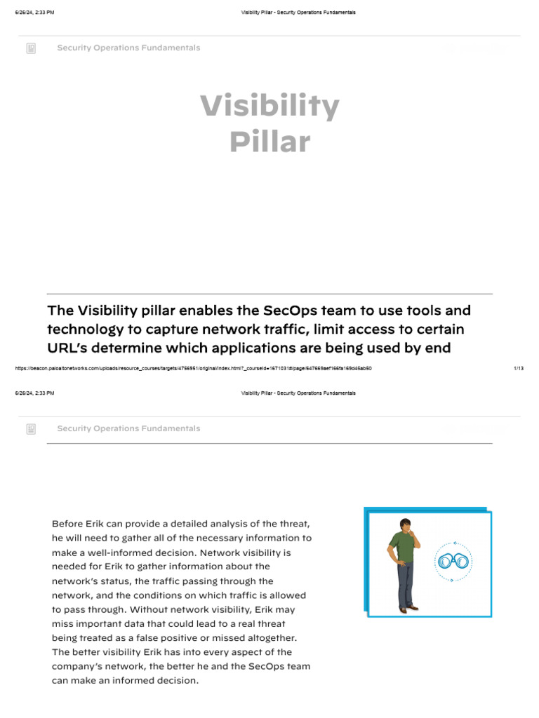 Visibility Pillar - Security Operations Fundamentals | PDF | Computer ...
