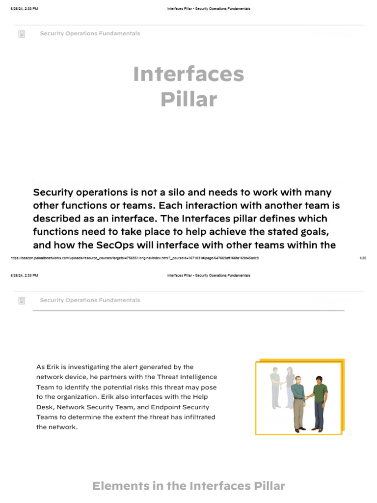 Interfaces Pillar - Security Operations Fundamentals | PDF | Computer ...