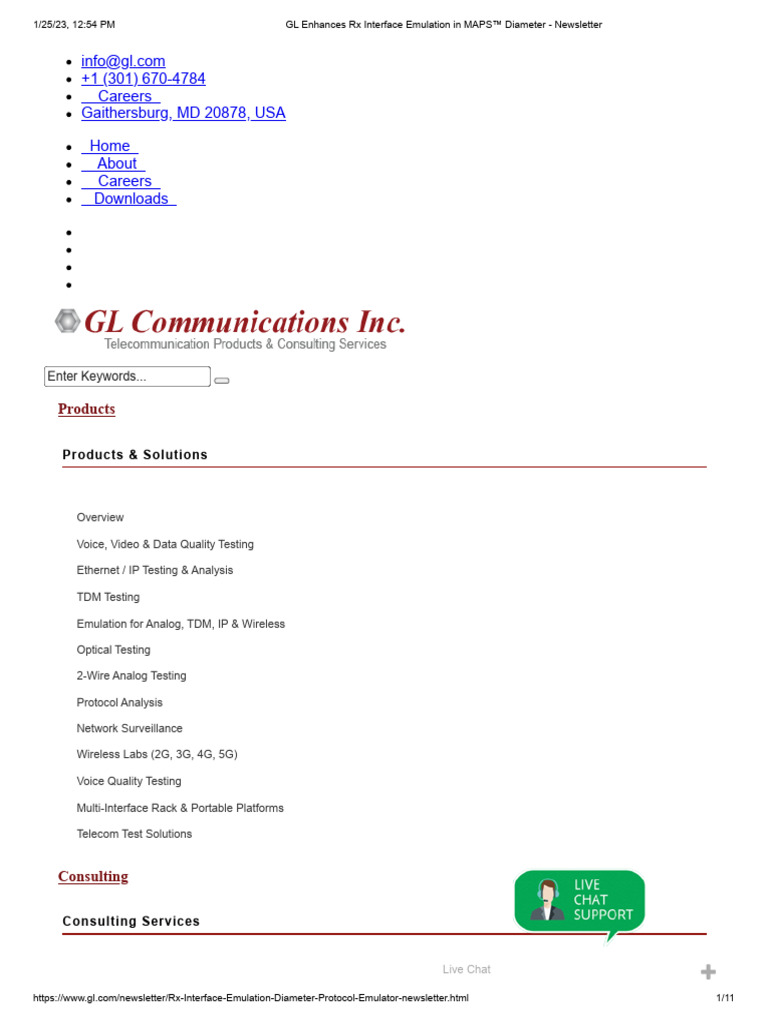 GL Enhances RX Interface Emulation in MAPS™ Diameter - Newsletter | PDF ...