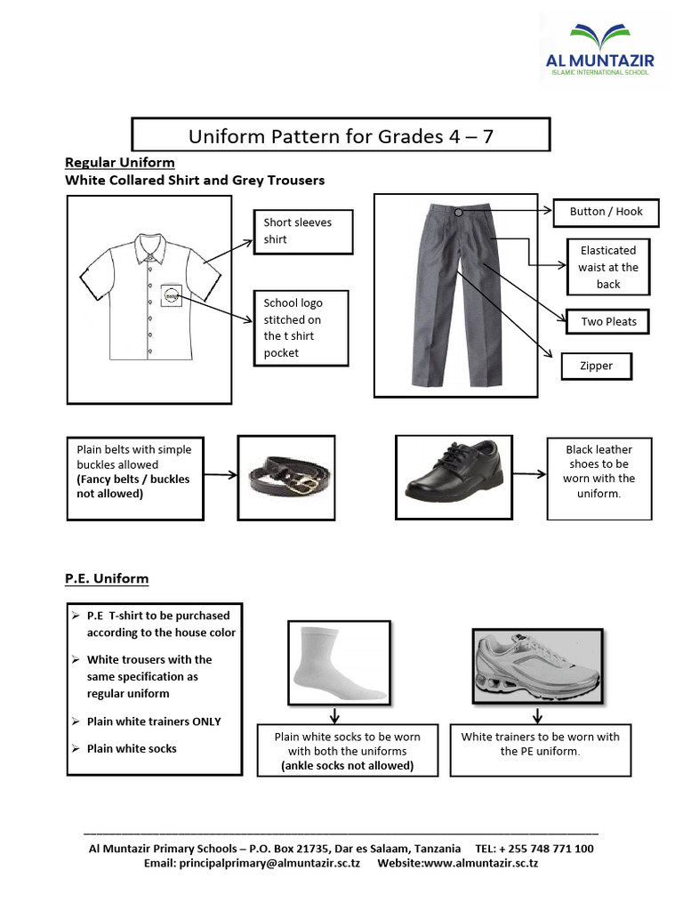 Primary Uniform Boys Gr. 4 - 6 | PDF