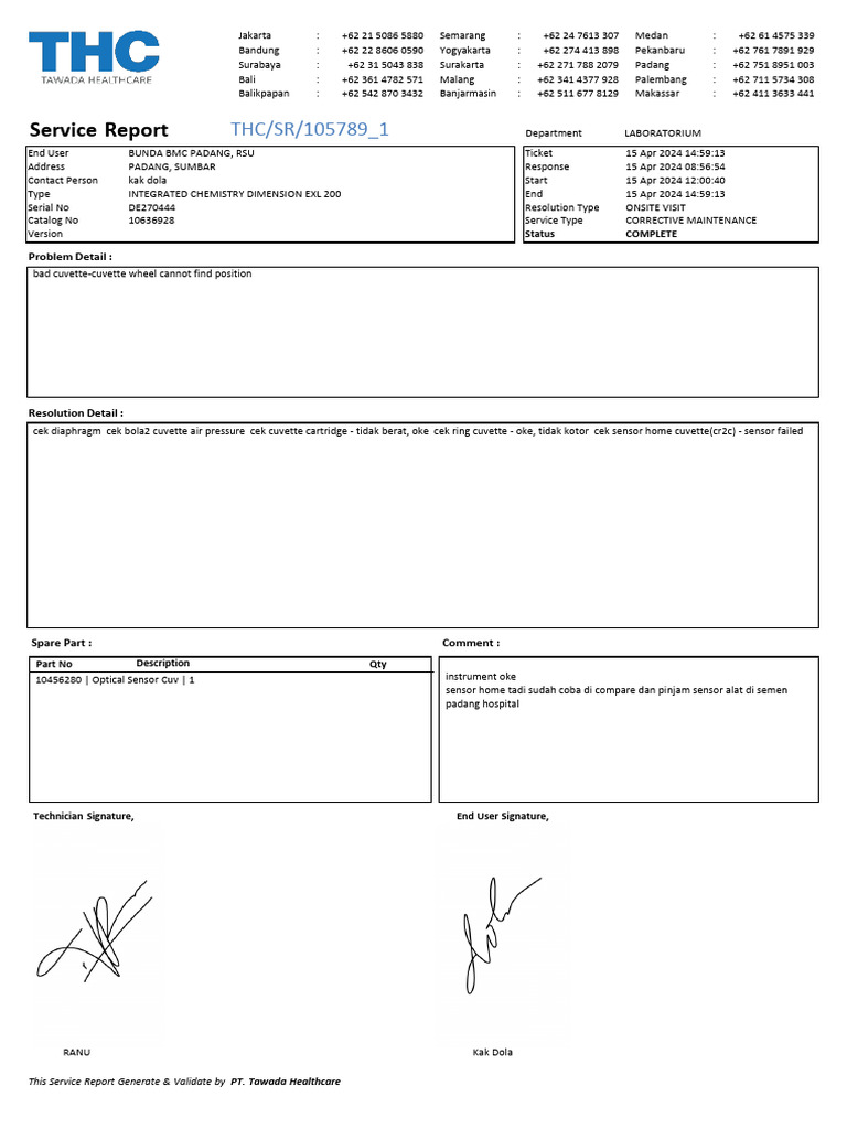 ServiceReportTHC SR 105789 1 | PDF