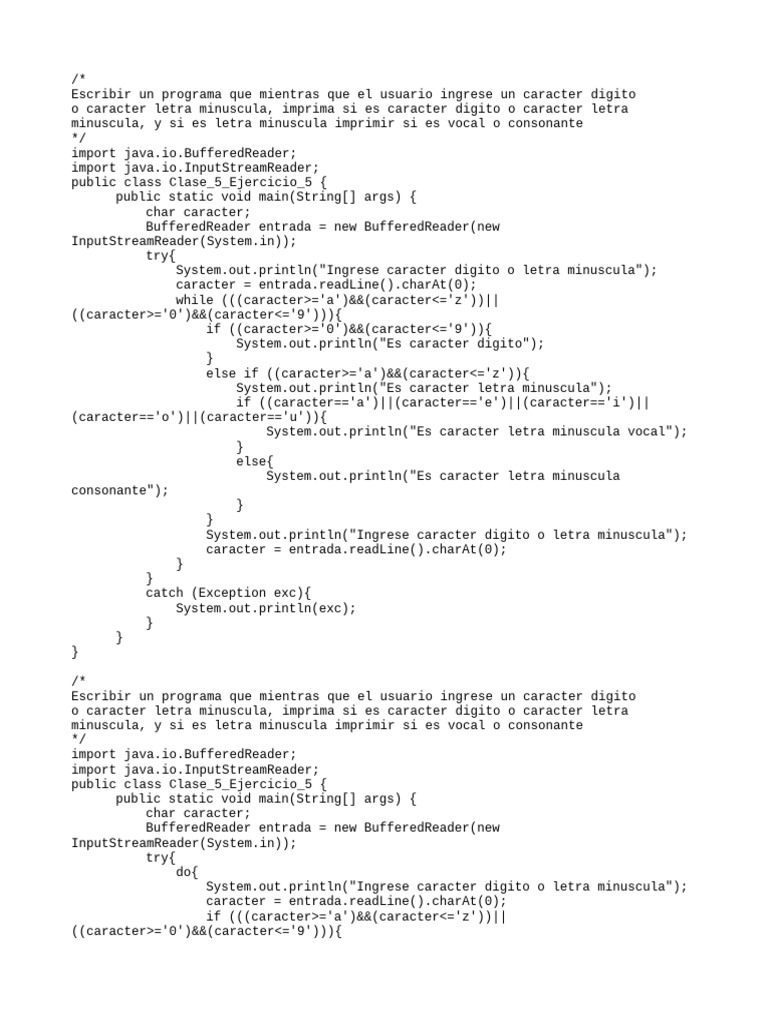 Clase_5_Ejercicio_5(dos versiones) | PDF | Computer Programming | Software Engineering