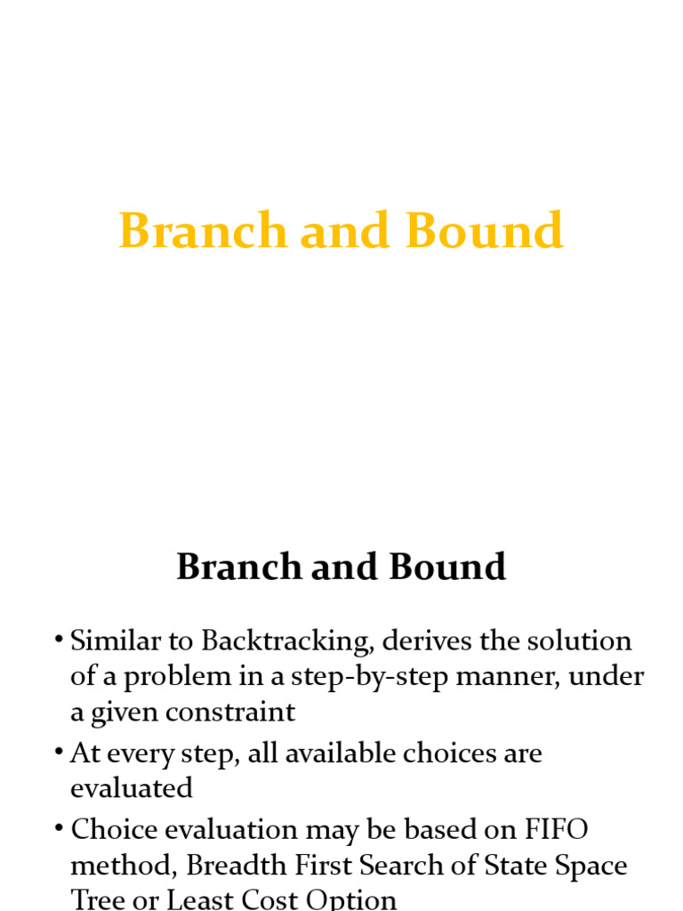 15 Branch N Bound | PDF | Algorithms | Applied Mathematics