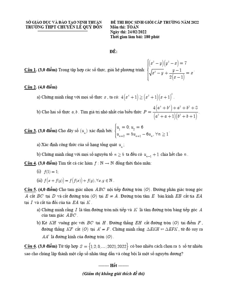 HSG Trư NG 2022 | PDF