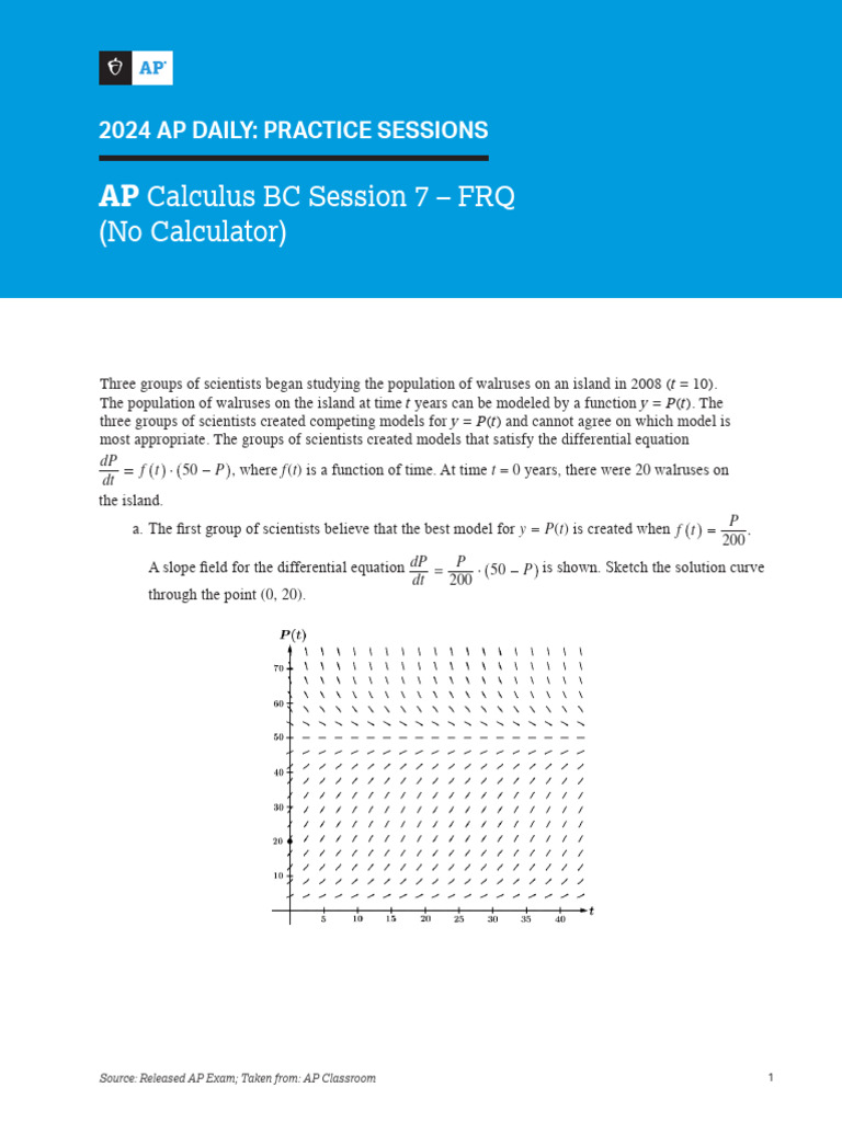AP CalculusBC Session7 Worksheet | PDF | Equations | Tangent