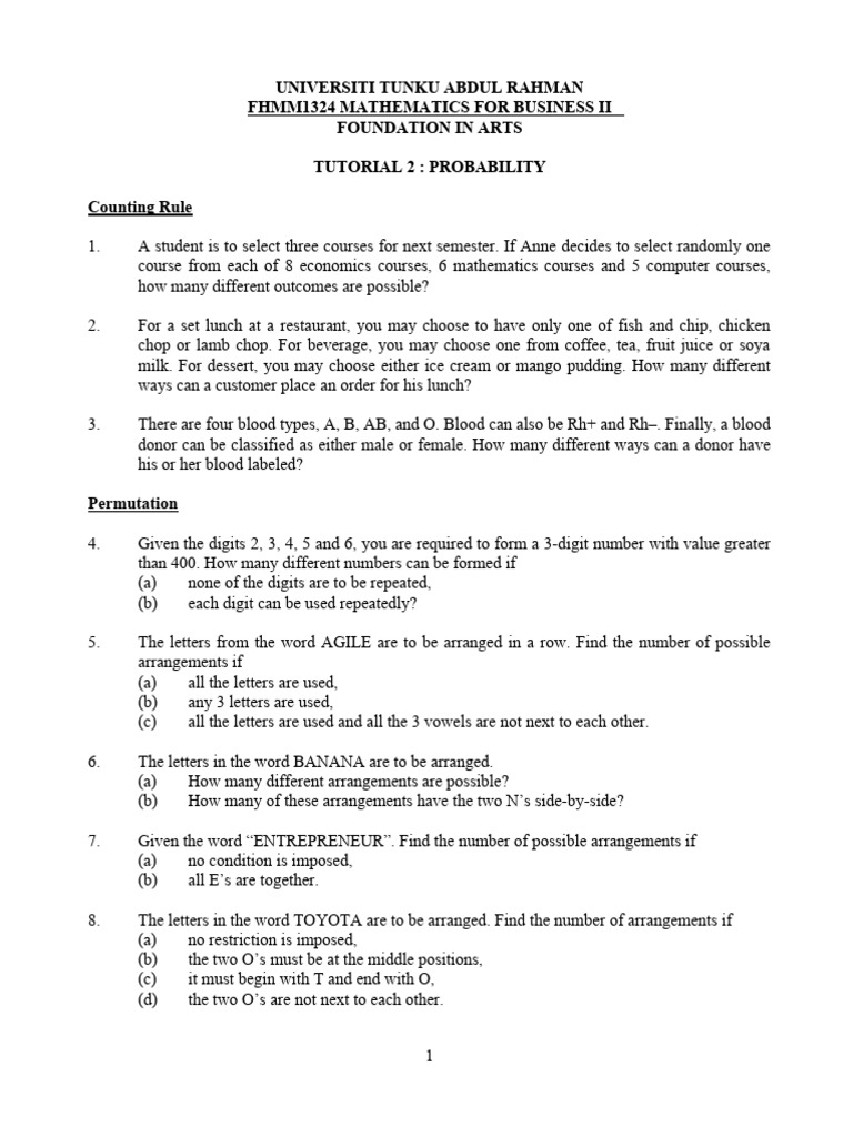 Tutorial_2 | Download Free PDF | Probability | Statistics
