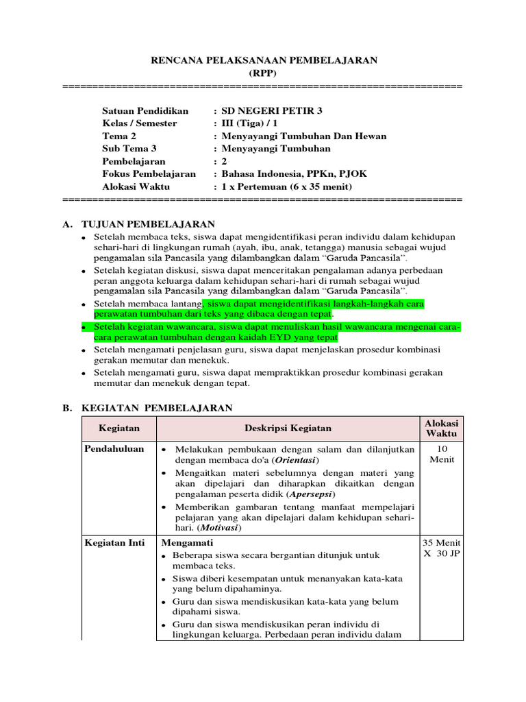 RPP KLS 3 Bu Ros | PDF