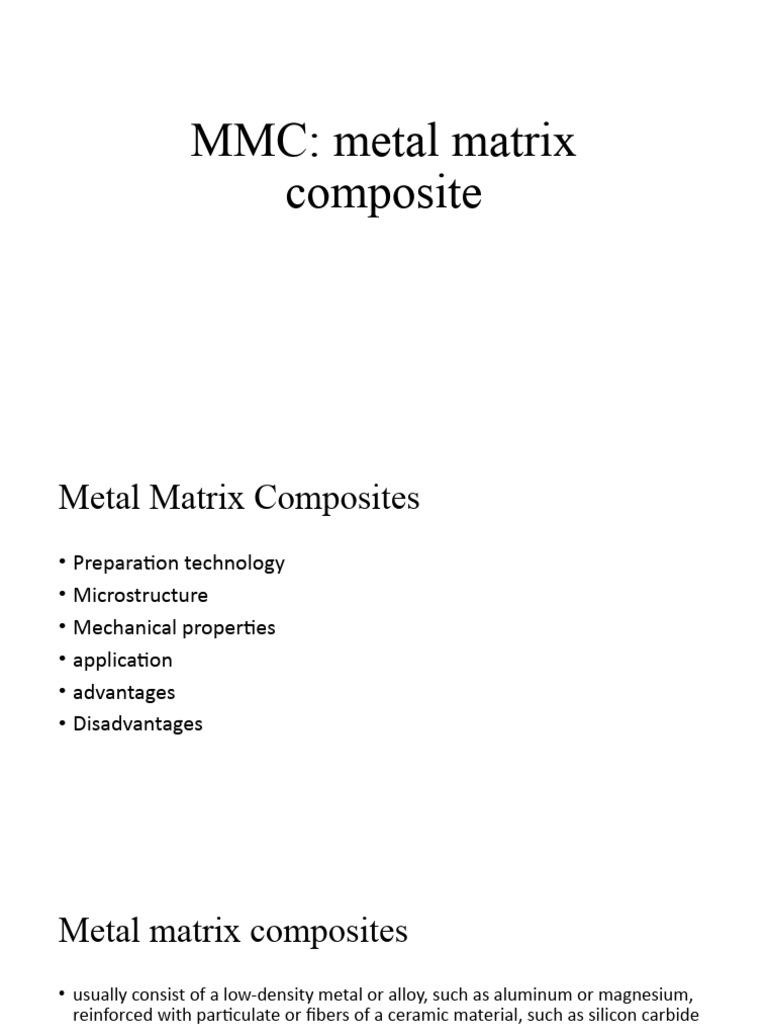 Metal Matrix Composites | PDF | Composite Material | Metals
