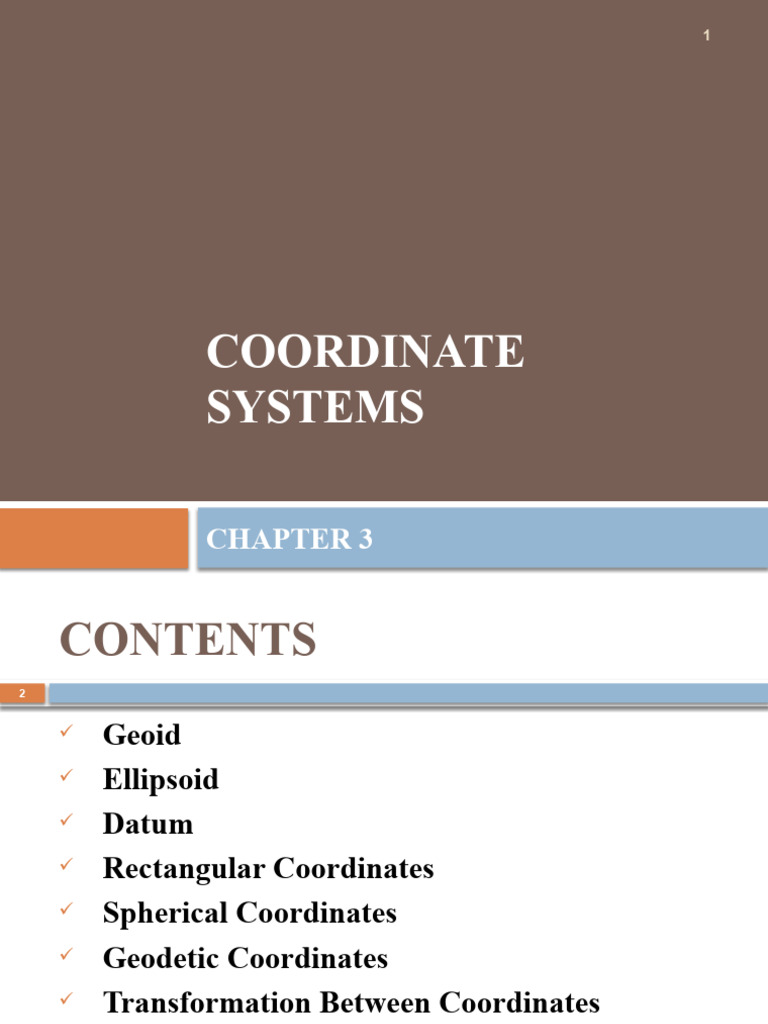 4.chapter 3 - Coordinate Systems | PDF | Geodesy | Cartography