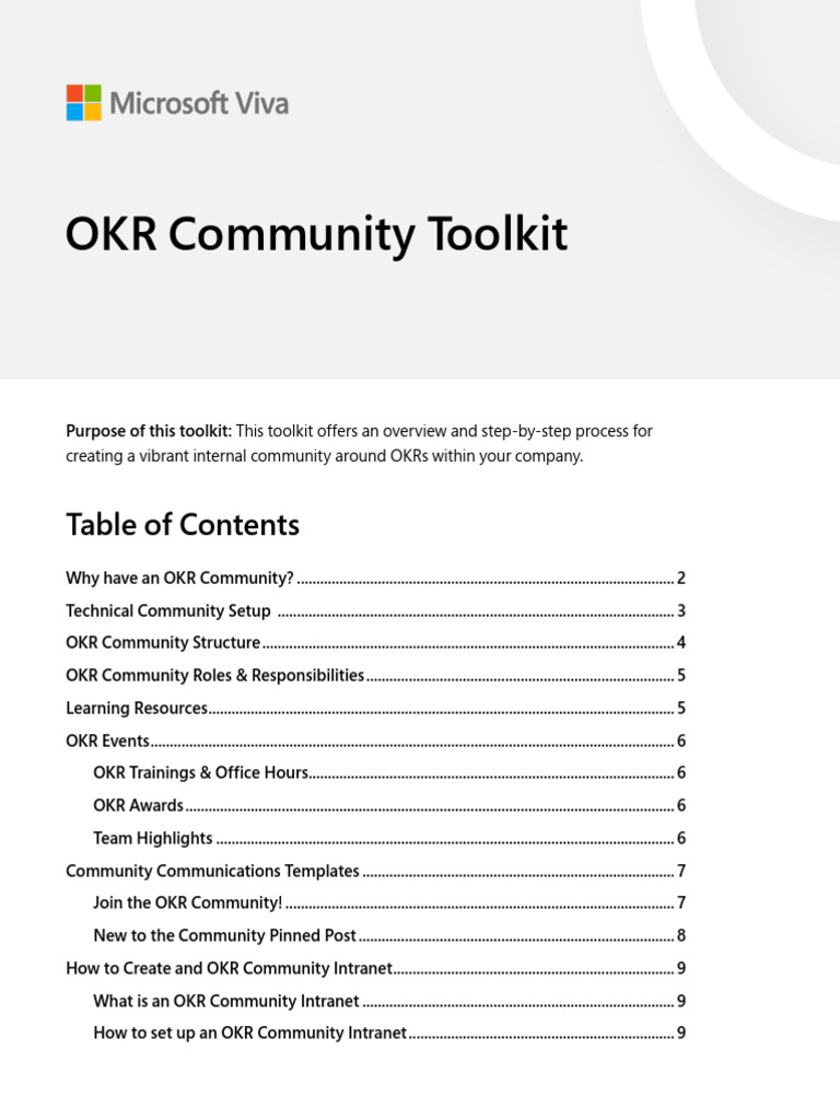 OKR Community Toolkit | PDF | Business