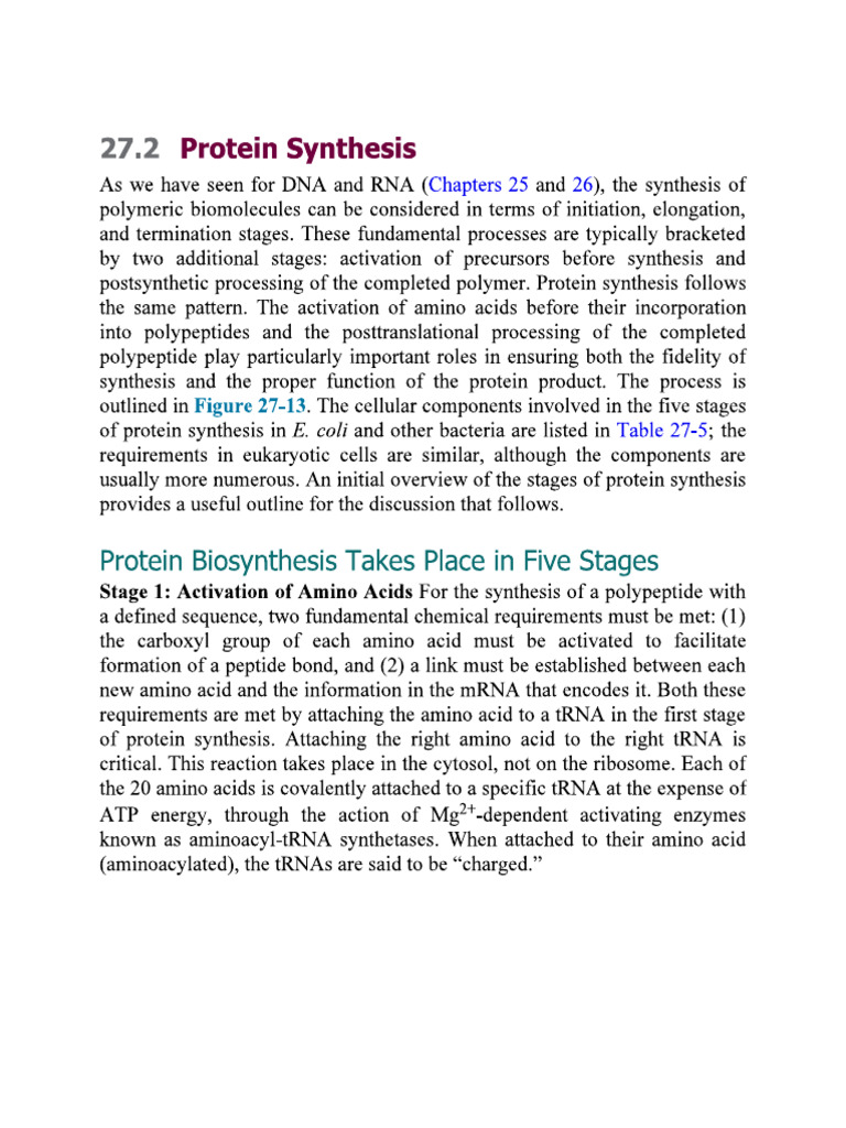 Aminoacyl-Trna Synthtases Two Step Reaction Sequence | PDF
