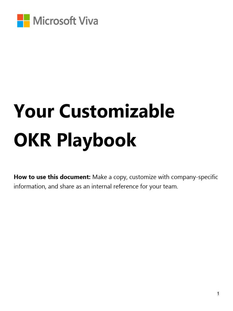 Customizable OKR Playbook | PDF | Performance Indicator | Goal